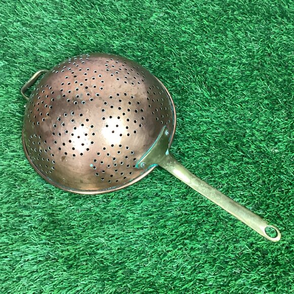 Vintage | Kitchen | Vintage Copper Colander Strainer Brass Handle 8 ...